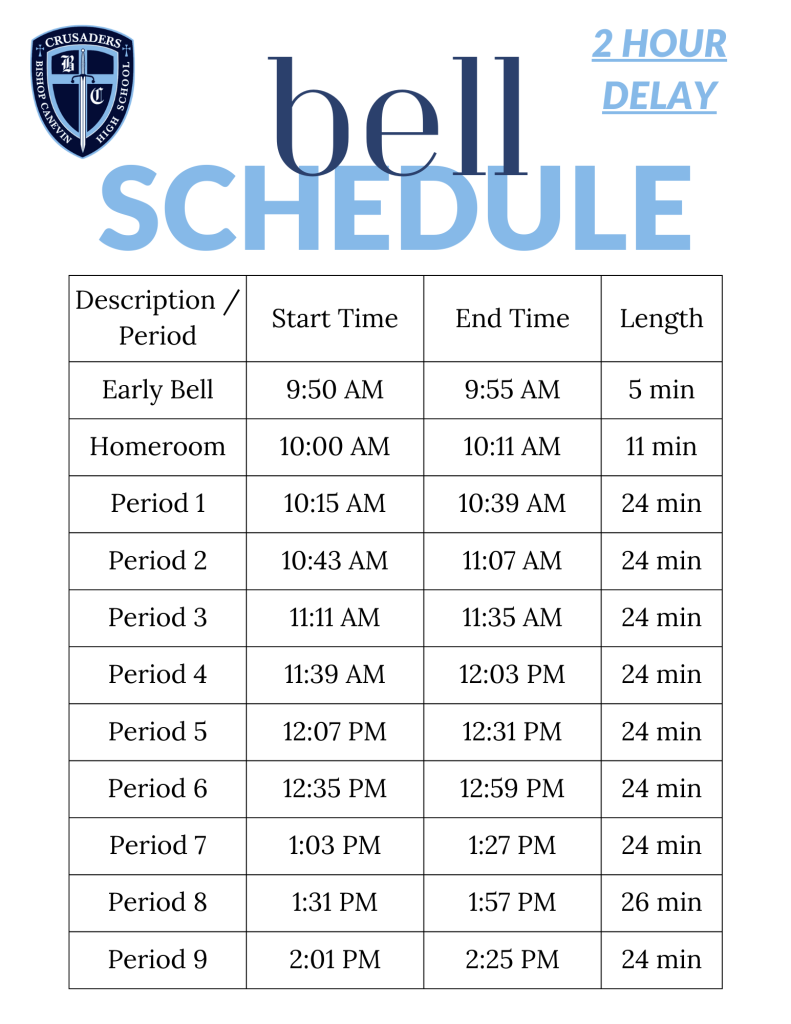 Bell Schedule - Bishop Canevin